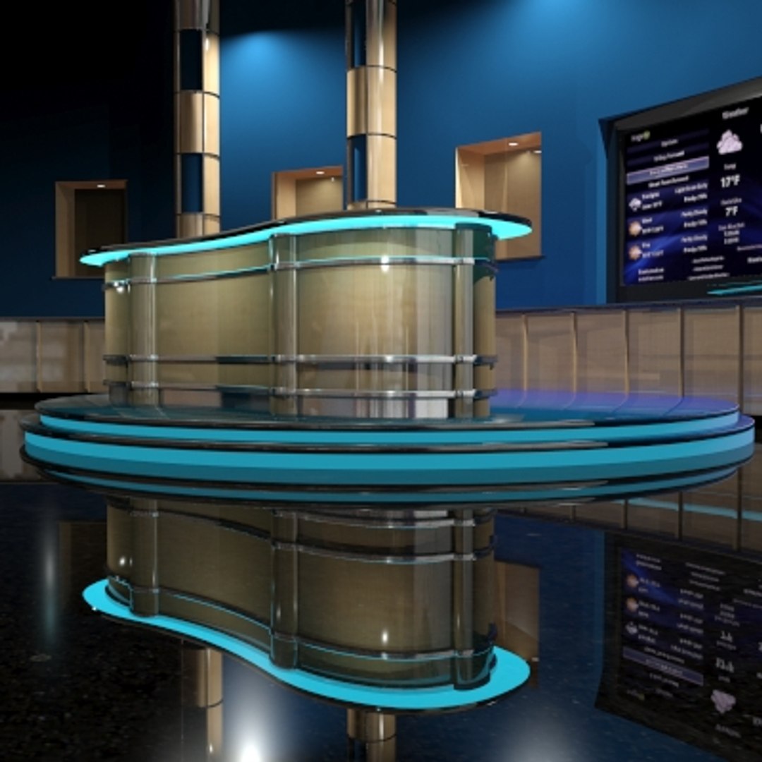 3d Model News Talk Set