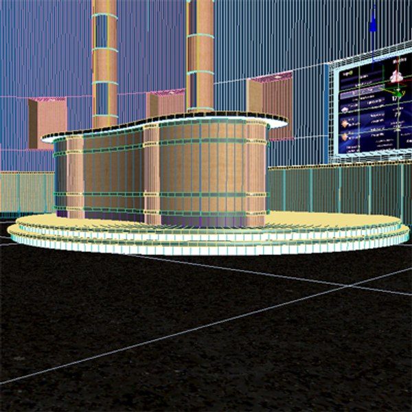 3d model news talk set