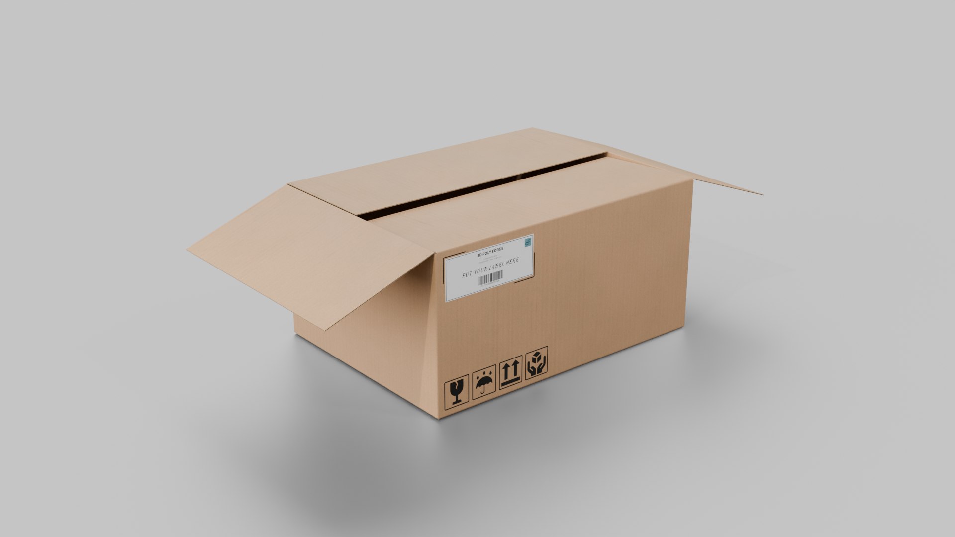 3D Cardboard Rectangular Box - Rigged And Fully Customizable ...