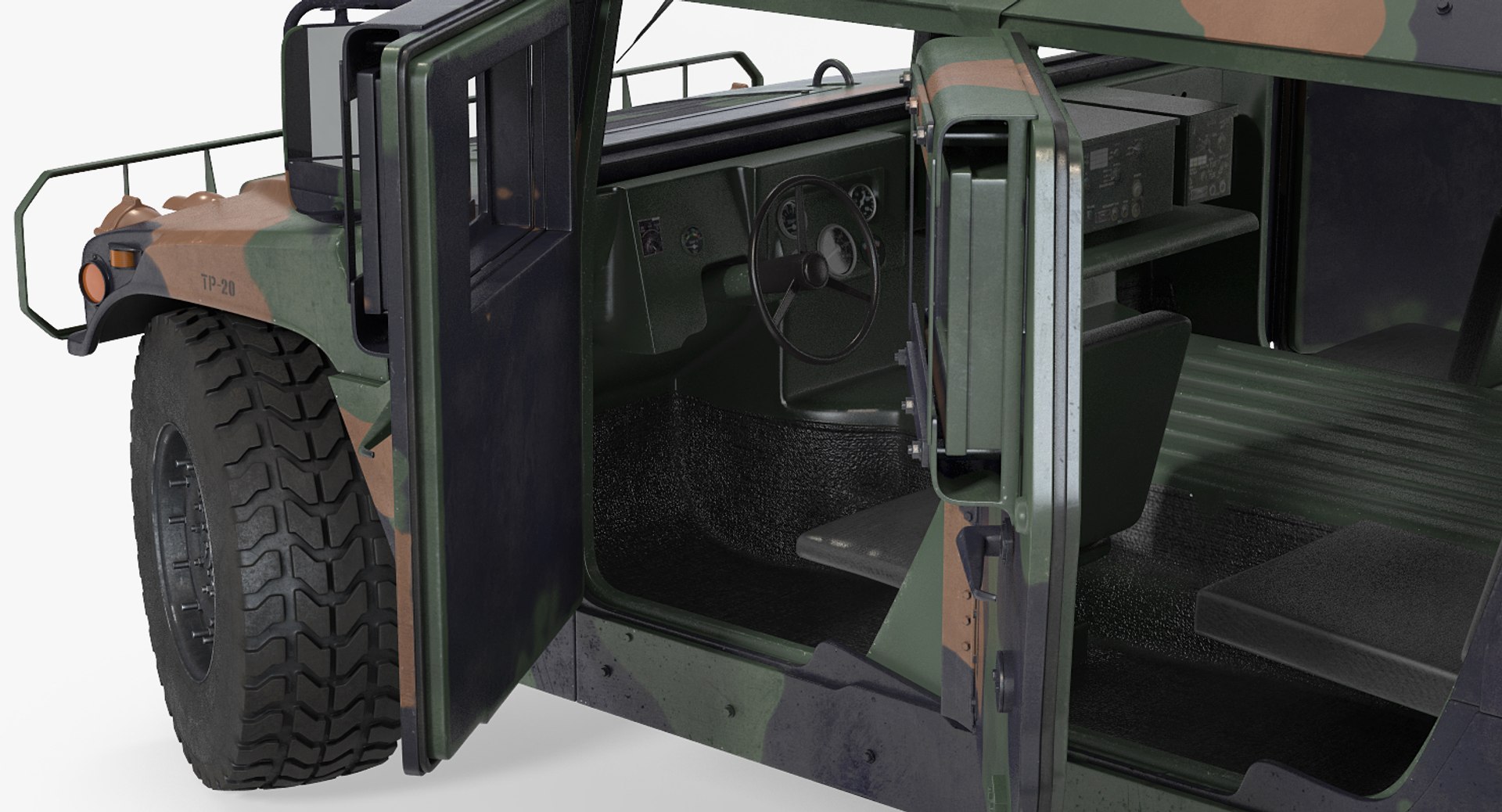 3d humvee m1151 simple interior model