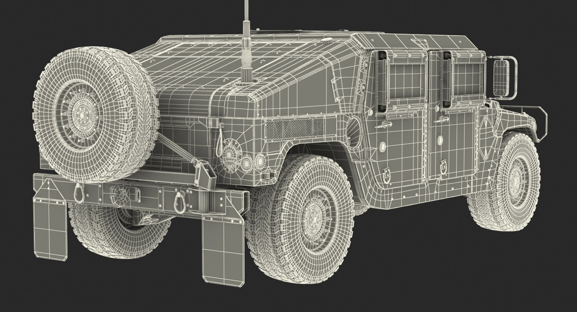 3d Humvee M1151 Simple Interior Model