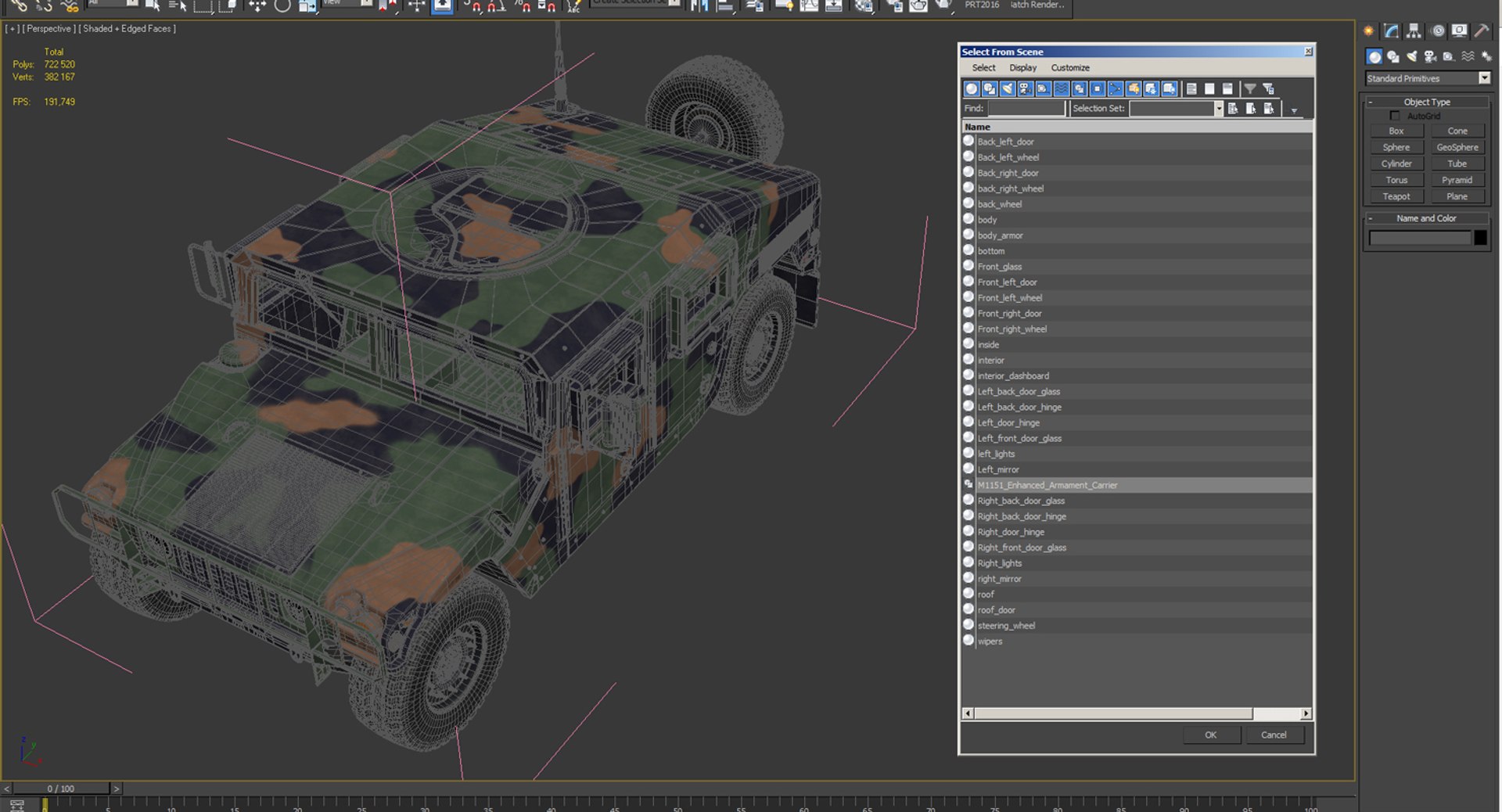 3d Humvee M1151 Simple Interior Model