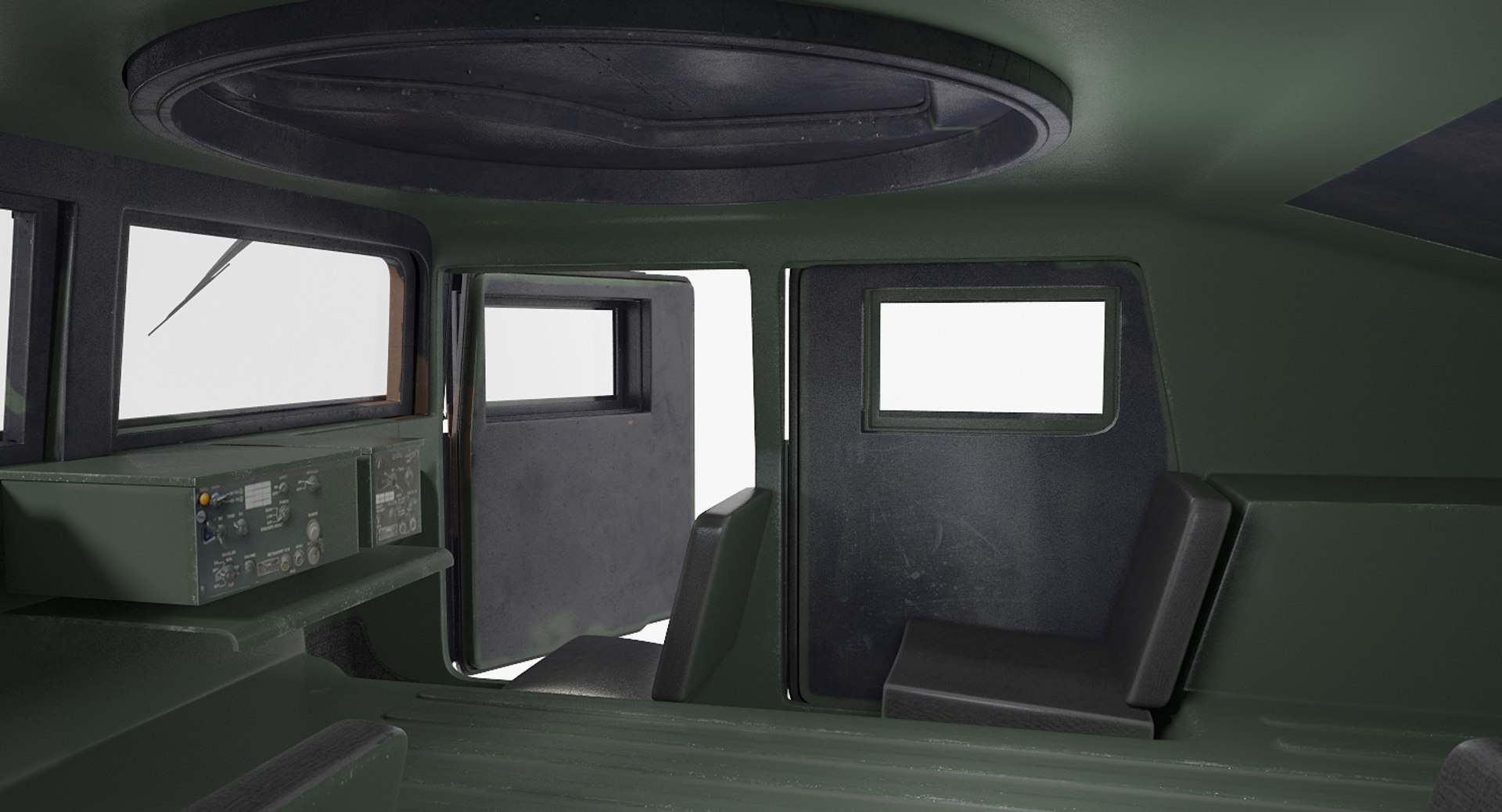 3d humvee m1151 simple interior model