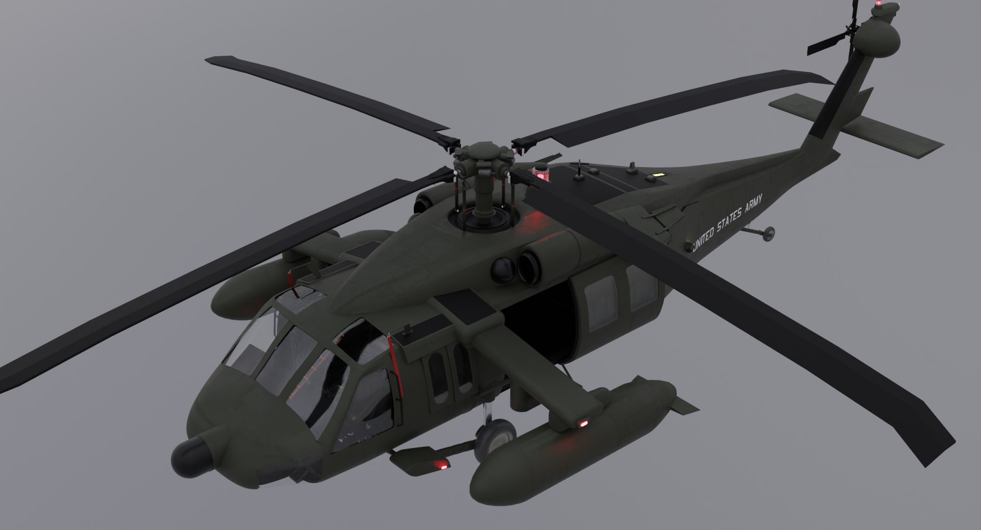 Black Hawk Helicopter With Full Interior 3D Model - TurboSquid 2104448