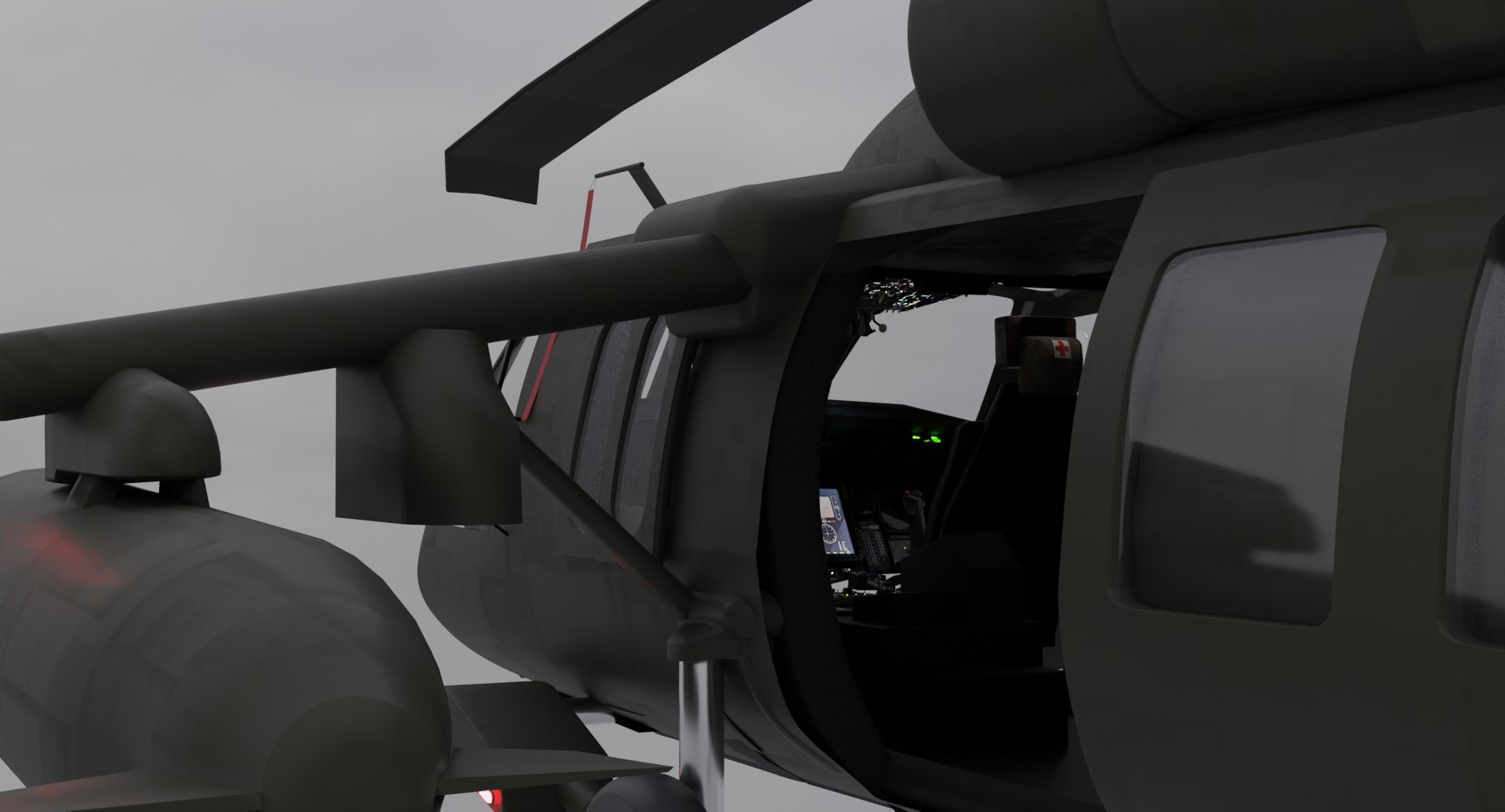 Black Hawk Helicopter With Full Interior 3D Model - TurboSquid 2104448