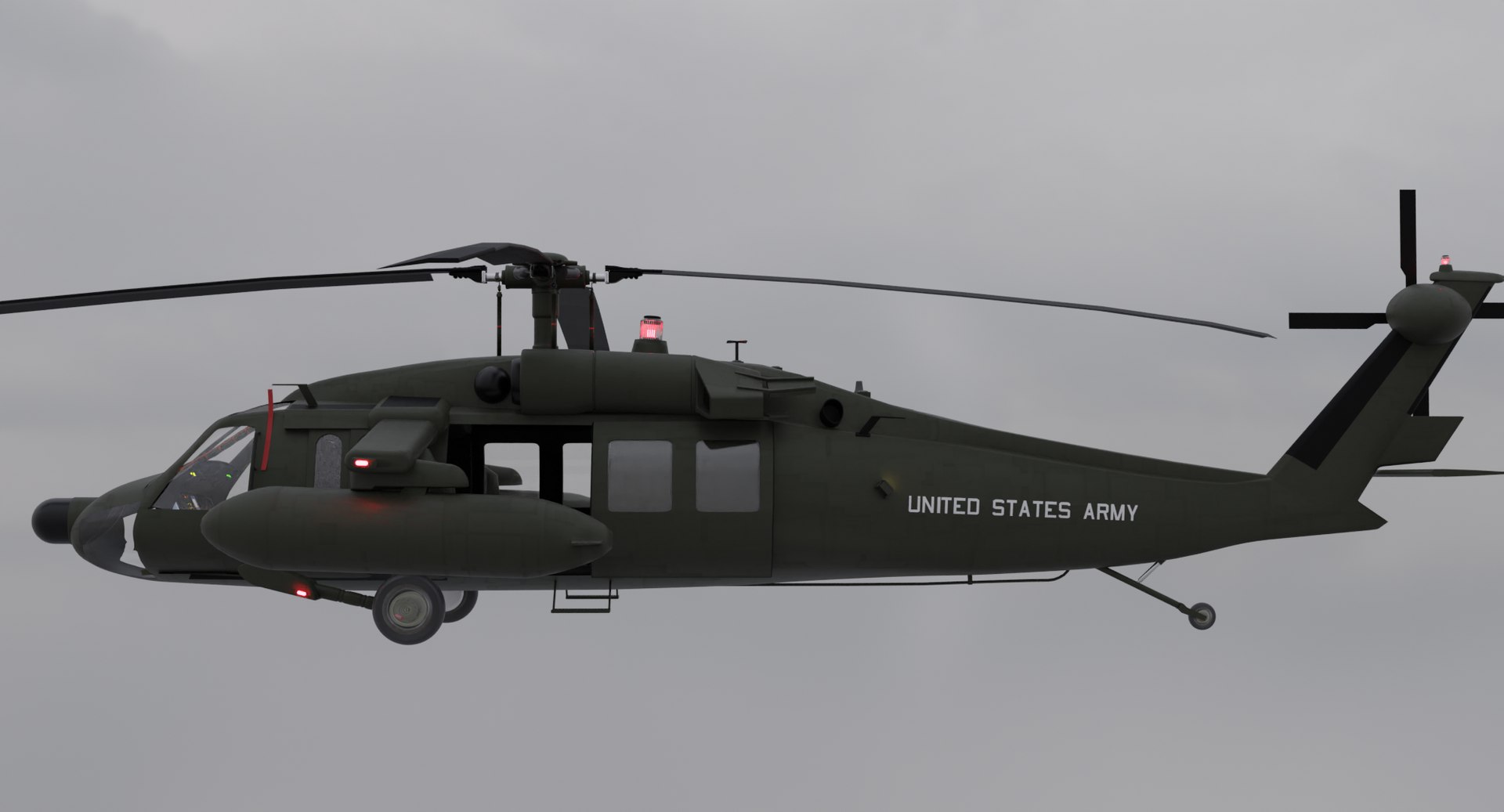 Black Hawk Helicopter With Full Interior 3D Model - TurboSquid 2104448