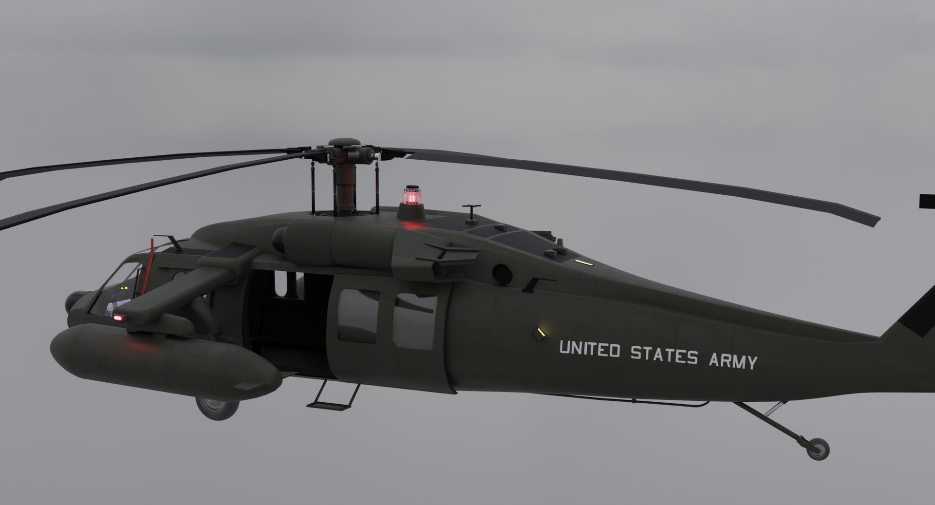 Black Hawk Helicopter With Full Interior 3D Model - TurboSquid 2104448