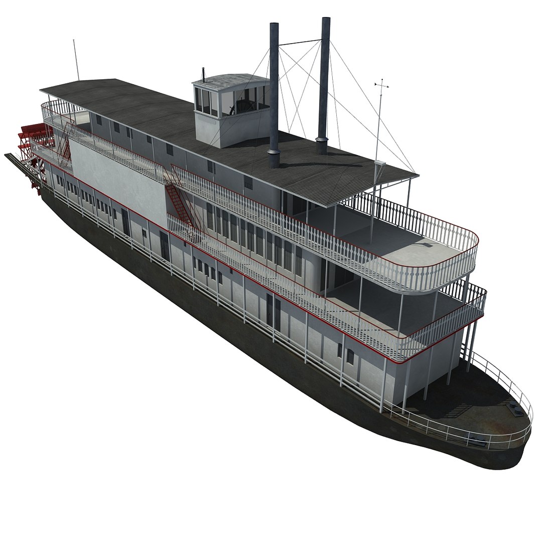 3d historic paddle steamer river