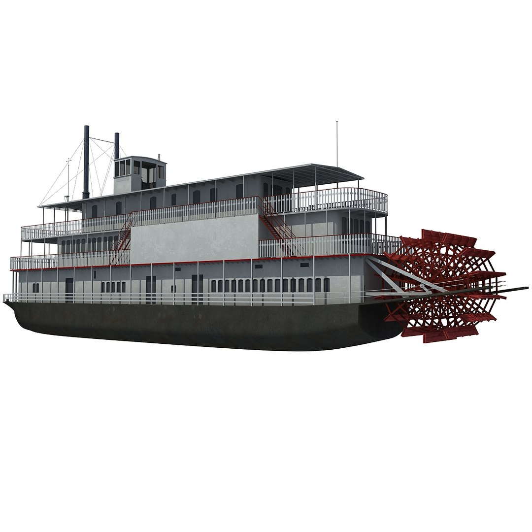 3d historic paddle steamer river