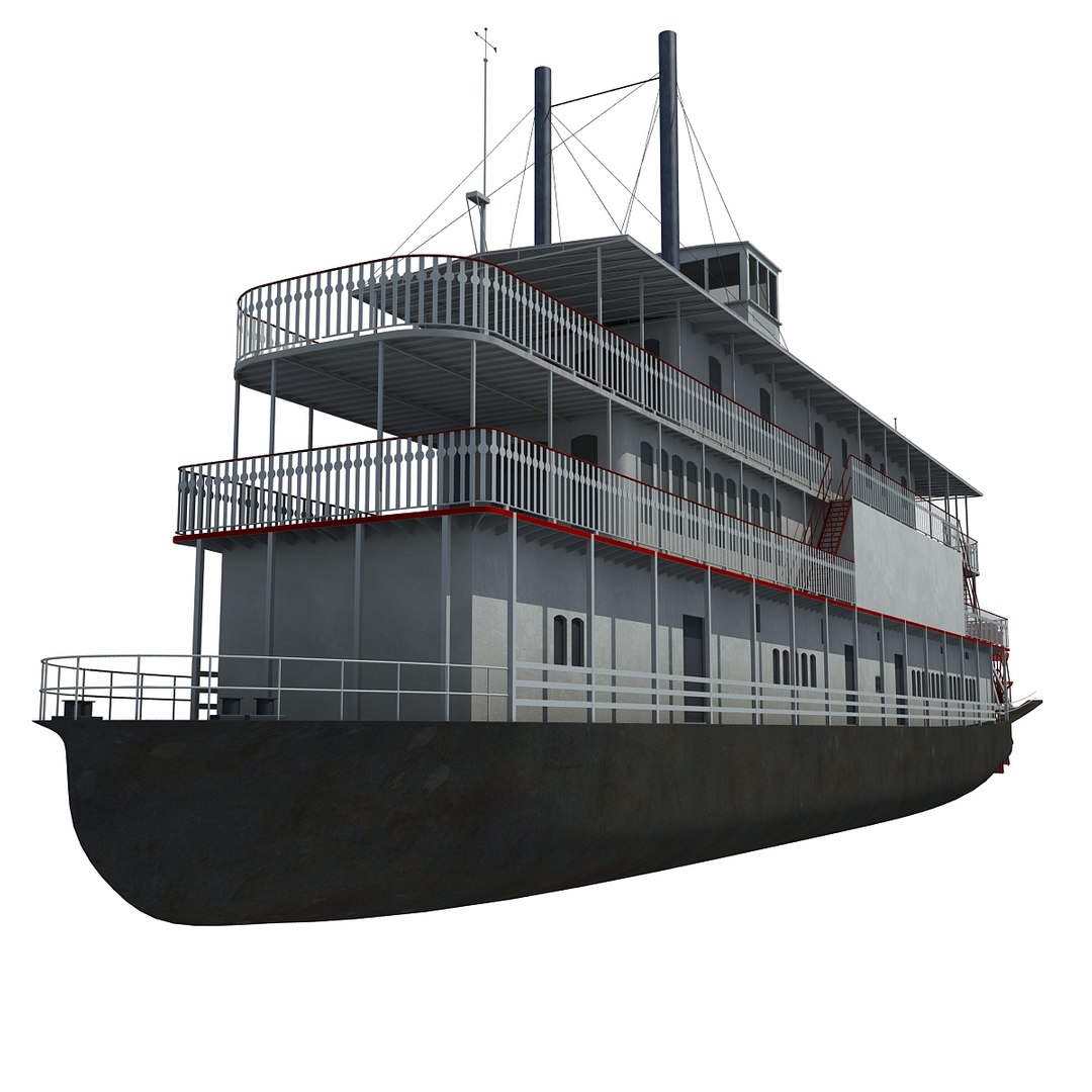 3d historic paddle steamer river