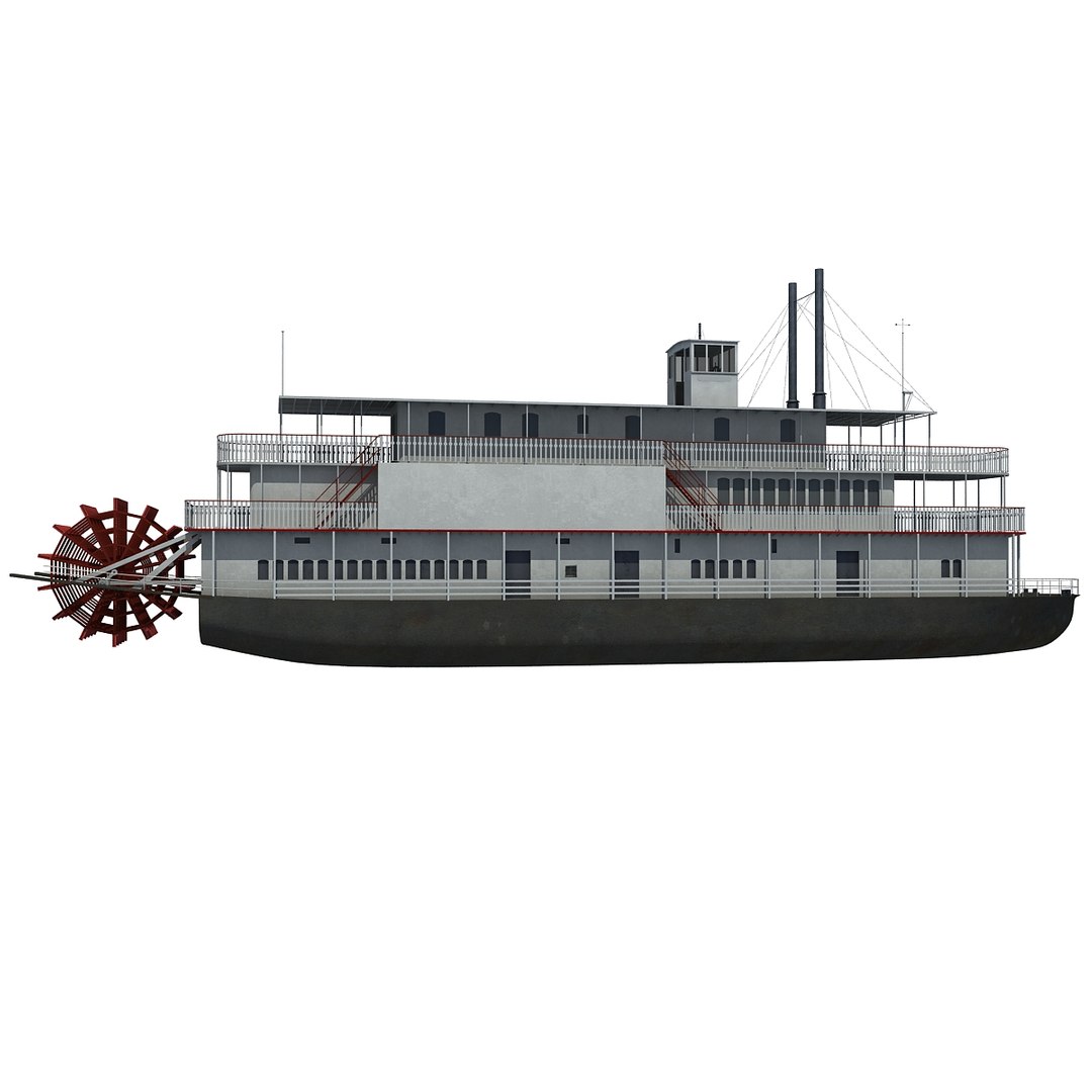 3d historic paddle steamer river