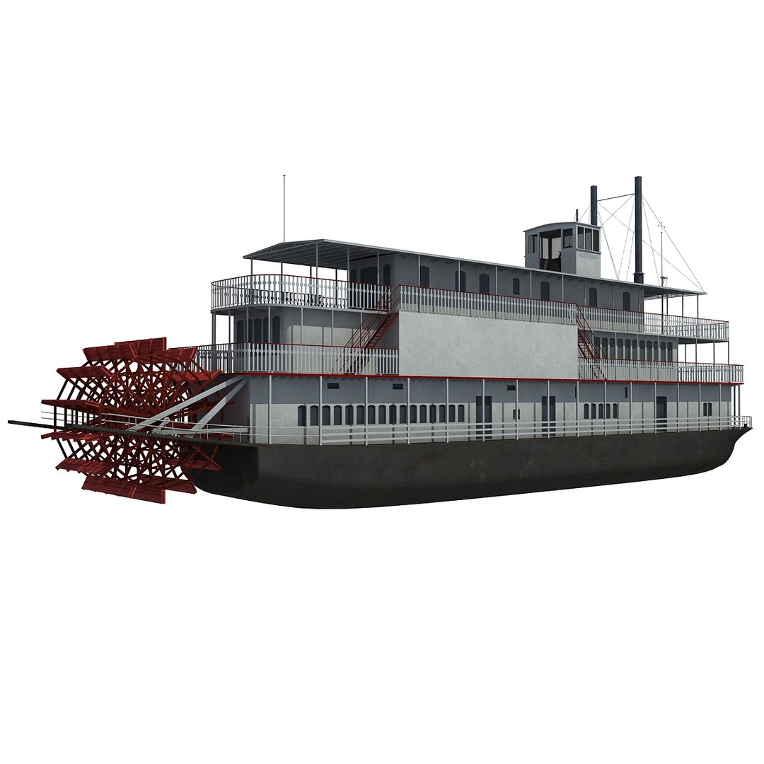 3d historic paddle steamer river