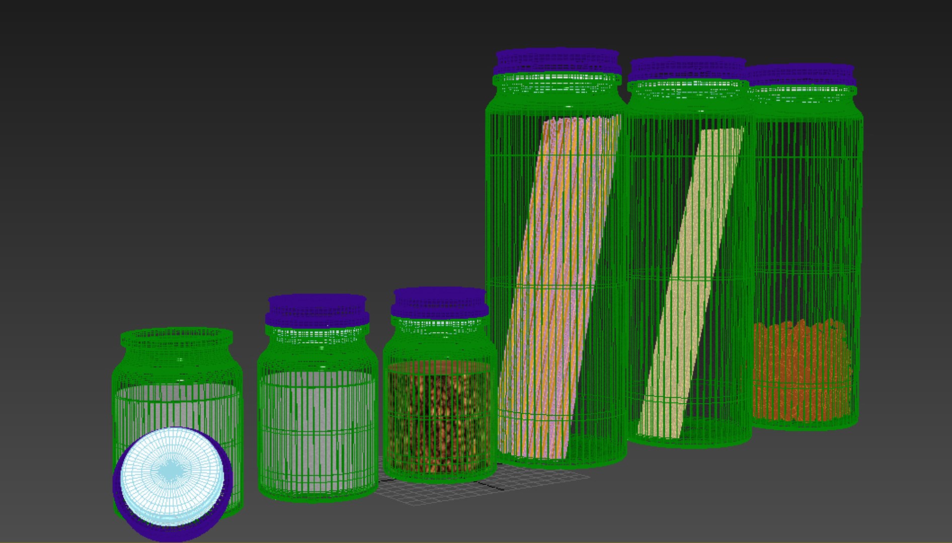 glass containers 3d model