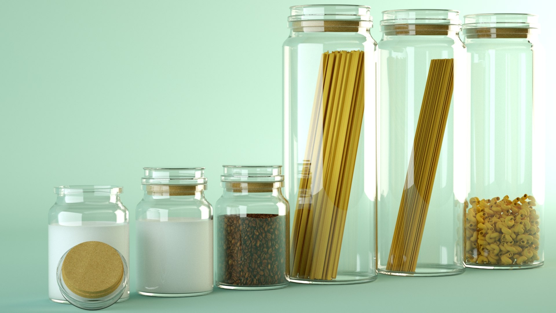 glass containers 3d model