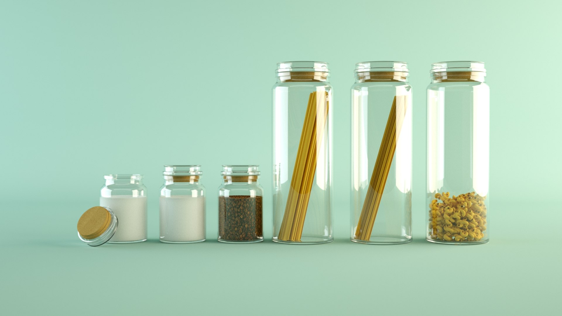 glass containers 3d model