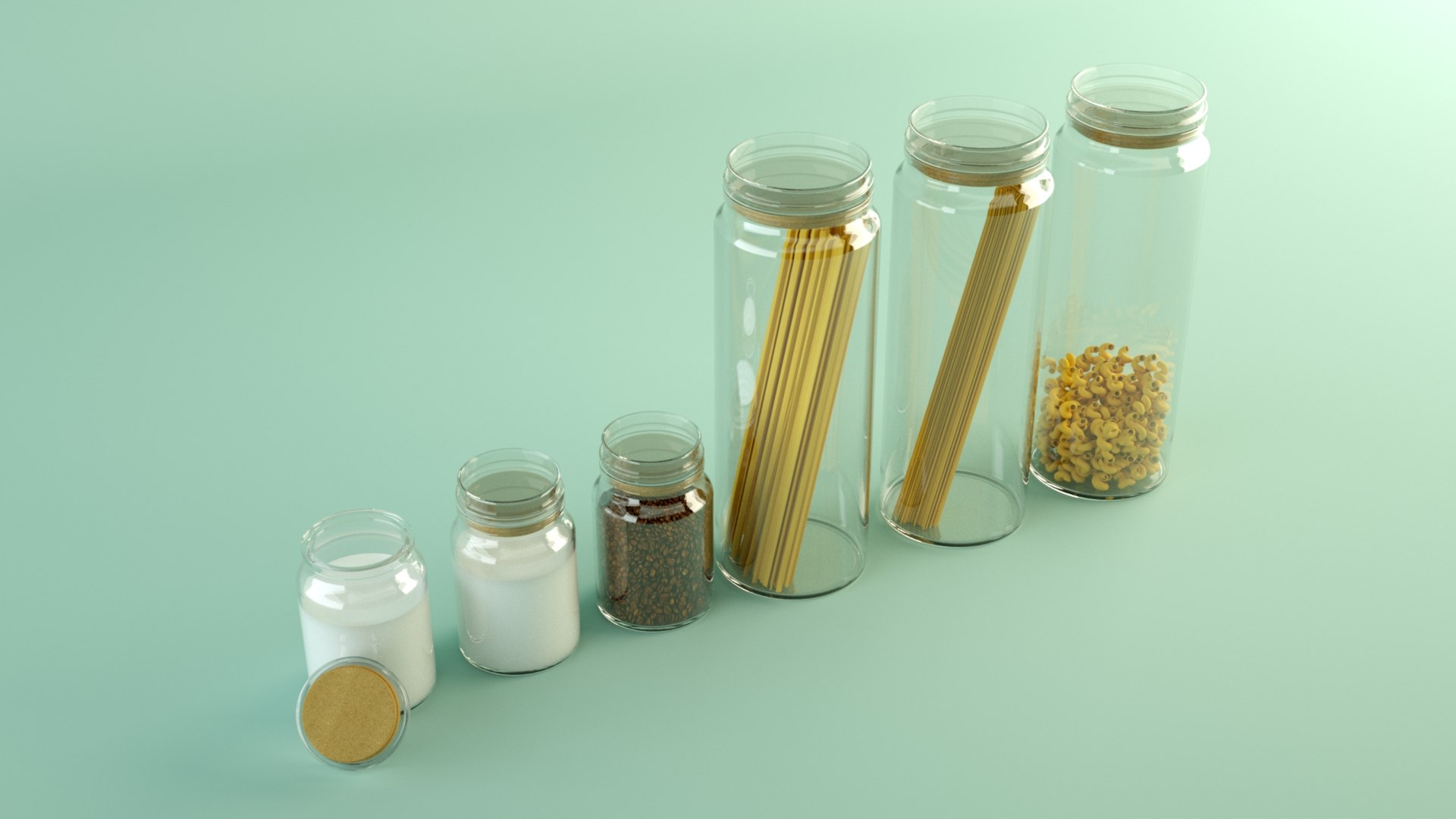 glass containers 3d model
