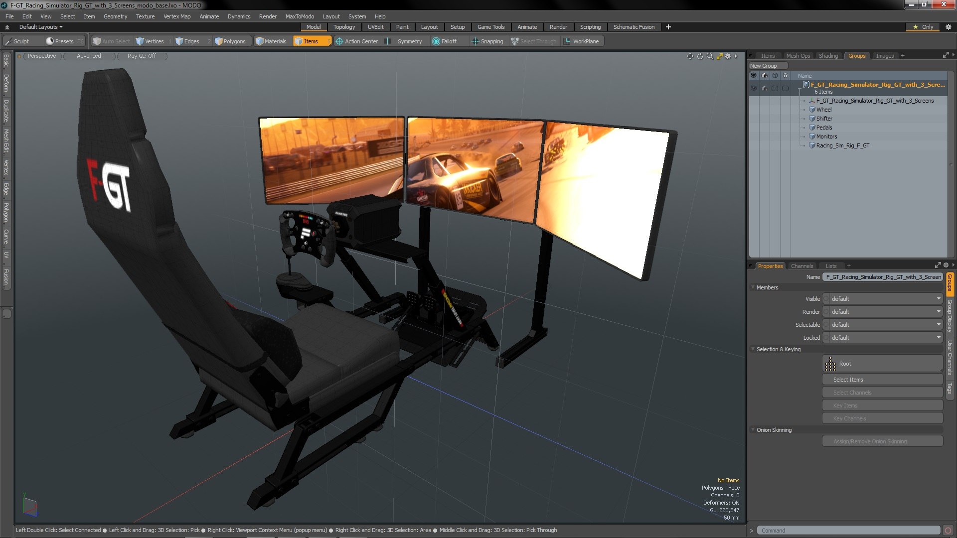 3D F-GT Racing Simulator Rig GT With 3 Screens - TurboSquid 2069312