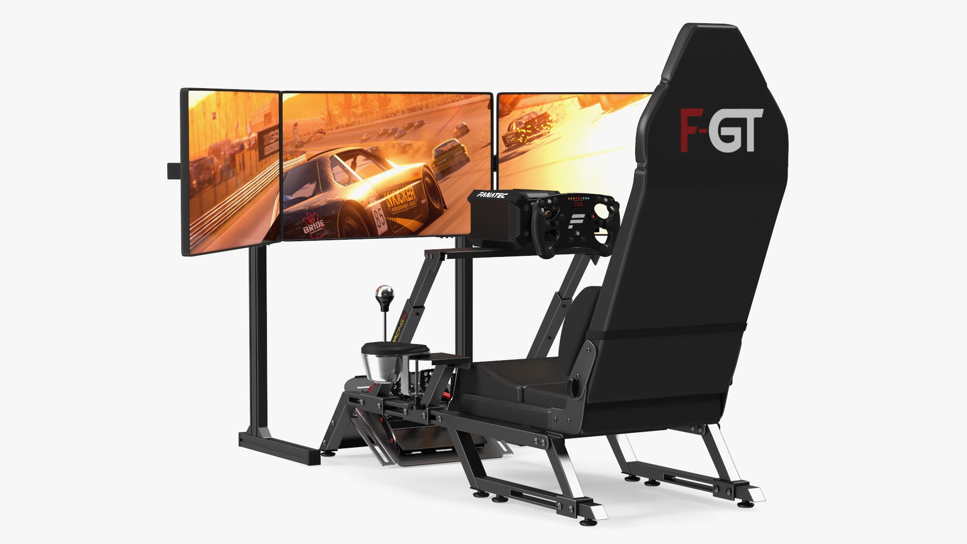 3D F-GT Racing Simulator Rig GT with 3 Screens - TurboSquid 2069312