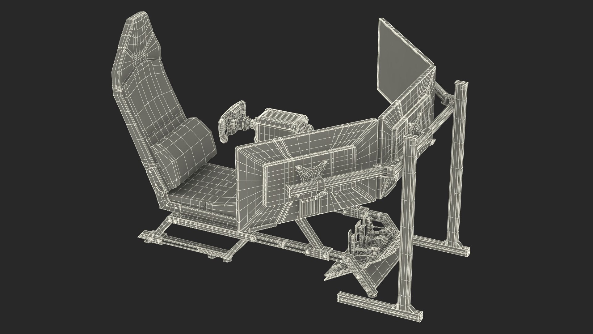 3D F-GT Racing Simulator Rig GT With 3 Screens - TurboSquid 2069312