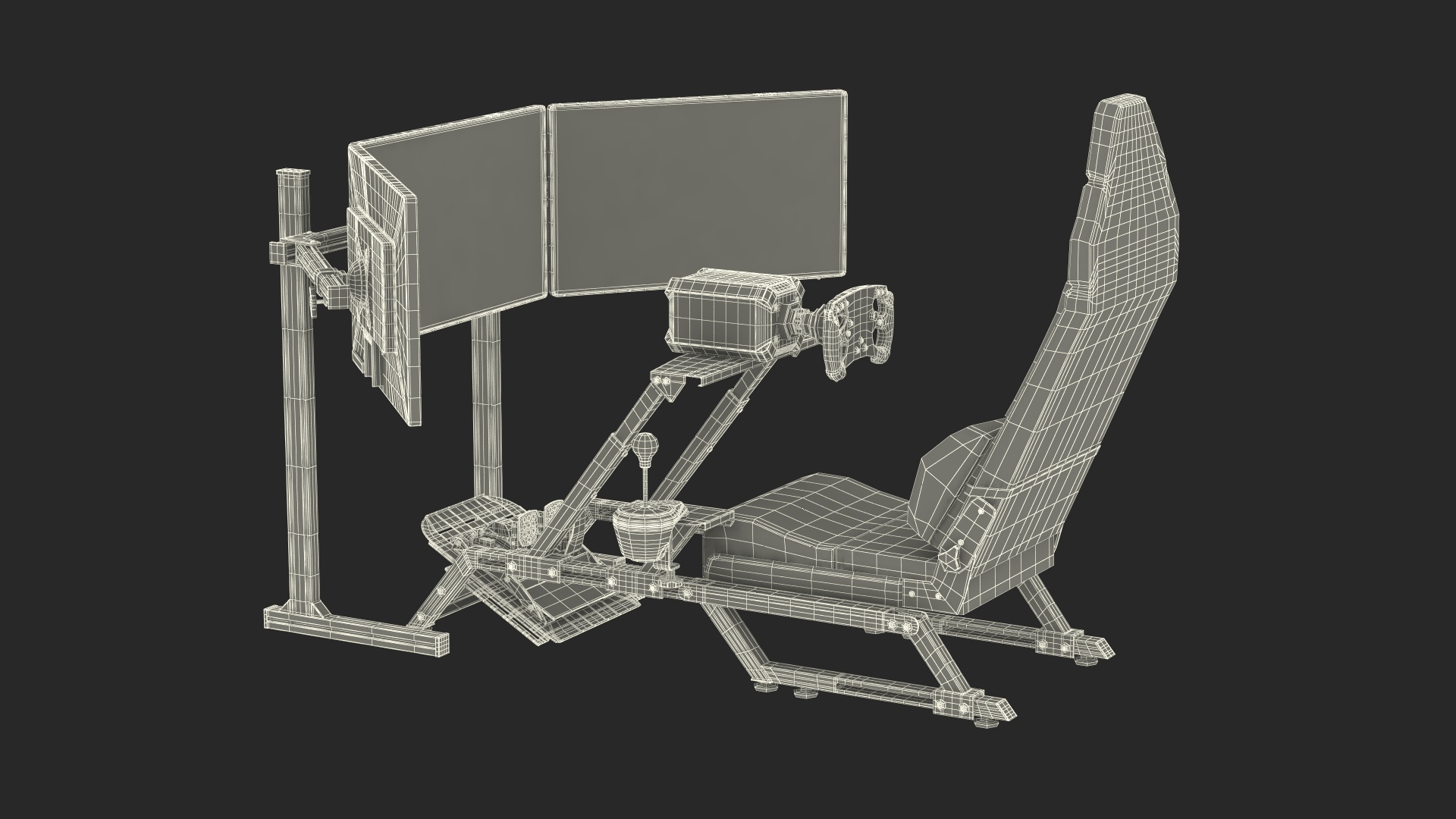 3D F-GT Racing Simulator Rig GT with 3 Screens - TurboSquid 2069312