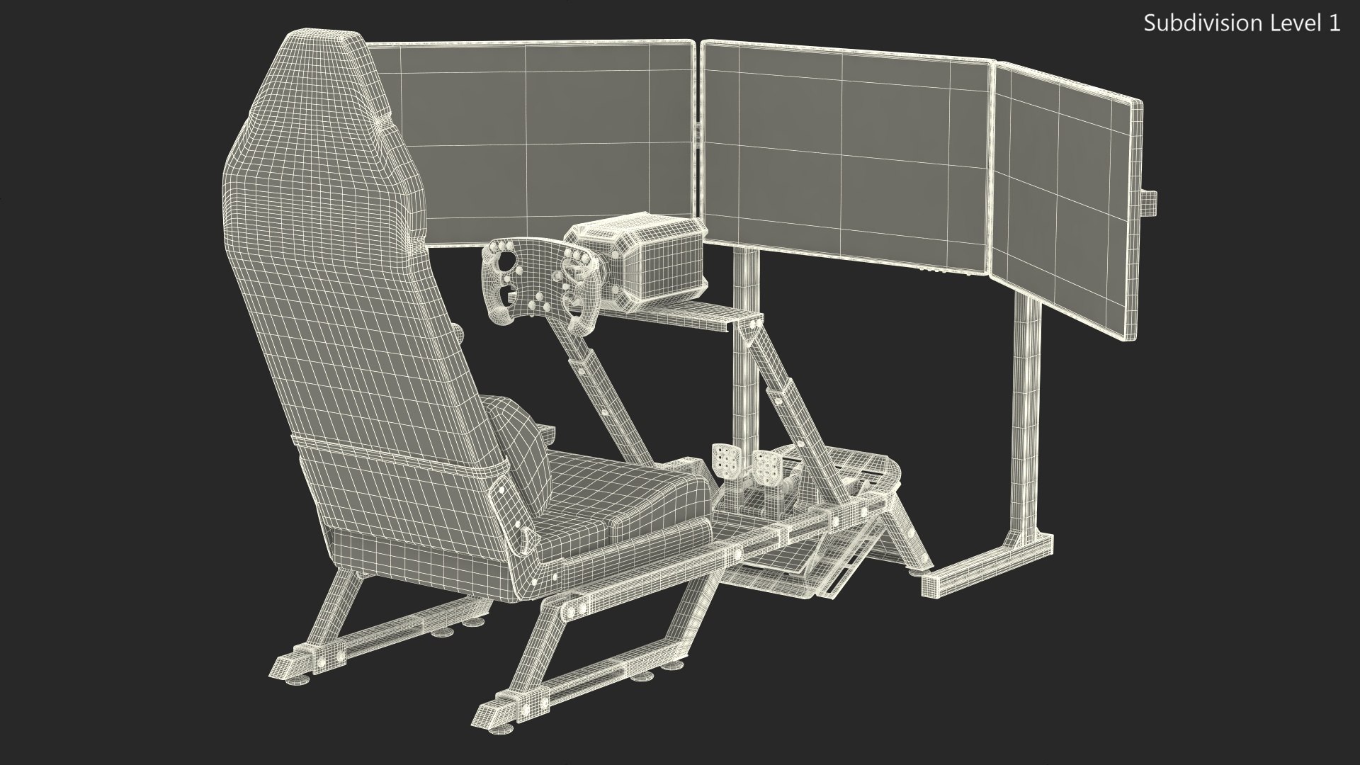 3D F-GT Racing Simulator Rig GT with 3 Screens - TurboSquid 2069312