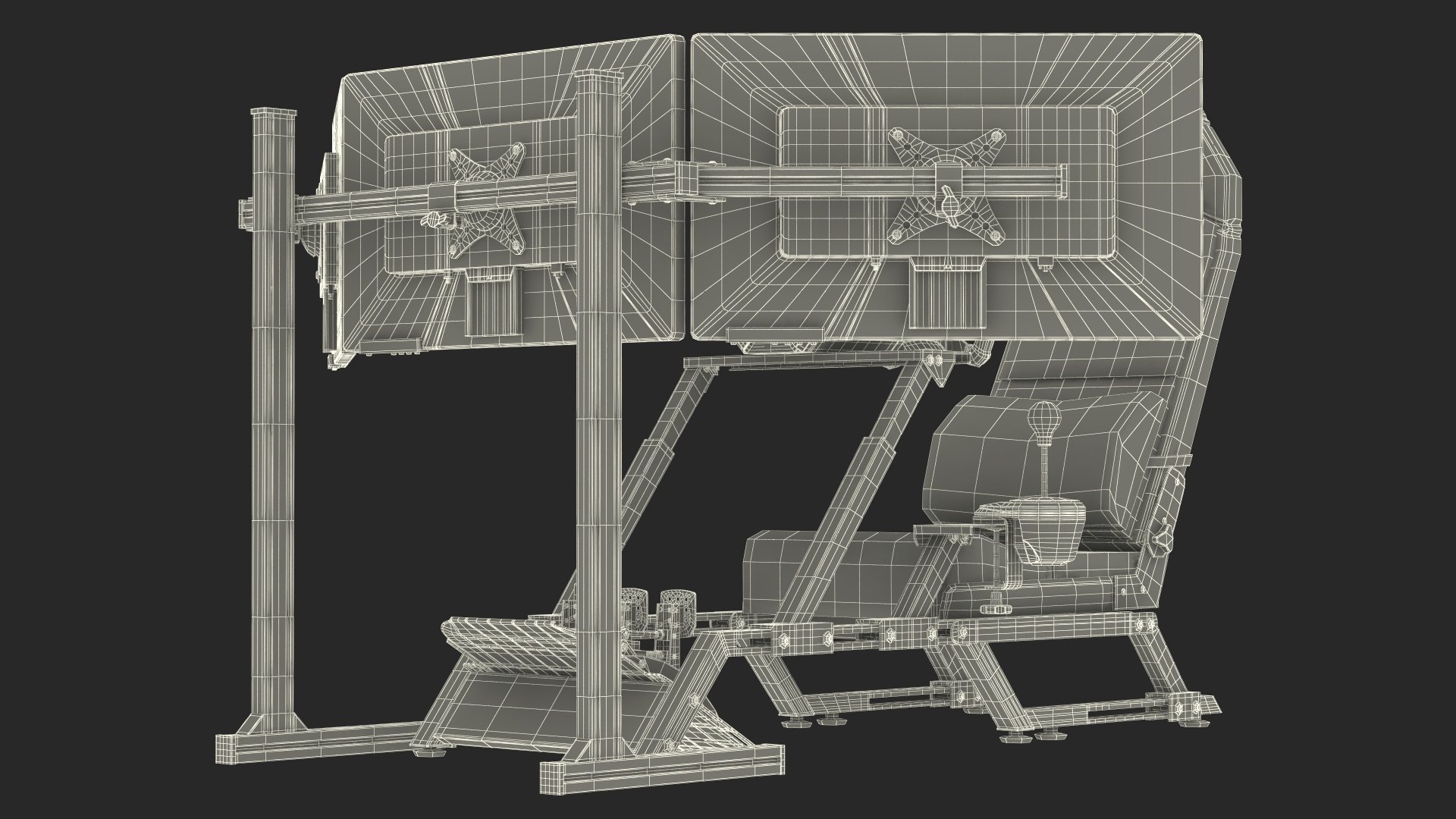 3D F-GT Racing Simulator Rig GT With 3 Screens - TurboSquid 2069312