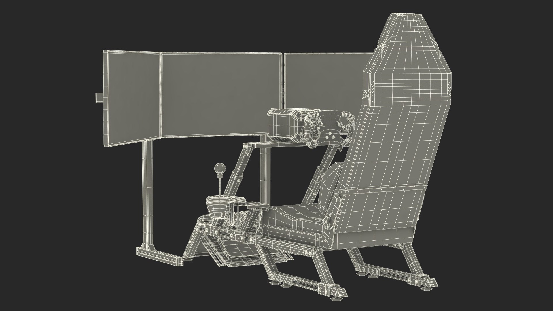 3D F-GT Racing Simulator Rig GT With 3 Screens - TurboSquid 2069312