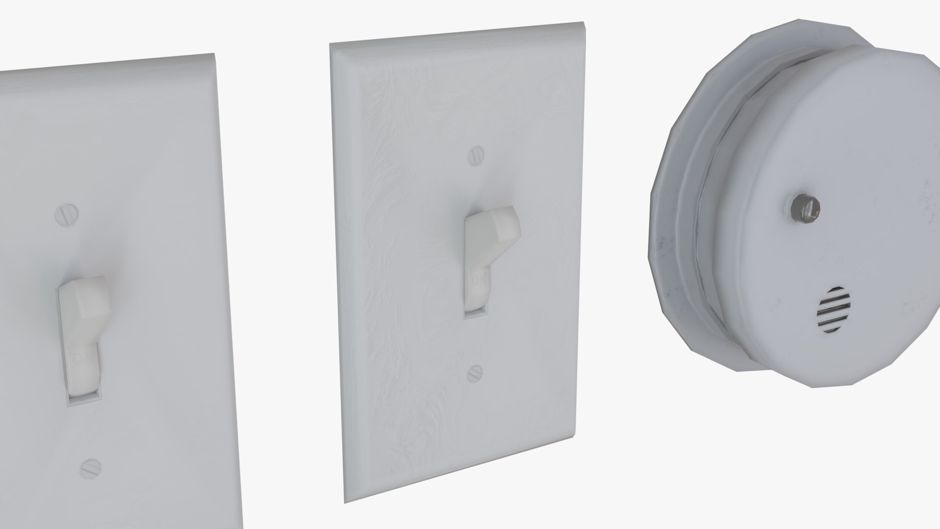 WALL PROPS 1 Light Switch Vent Toilet Paper Smoke Alarm Outlet 3D ...
