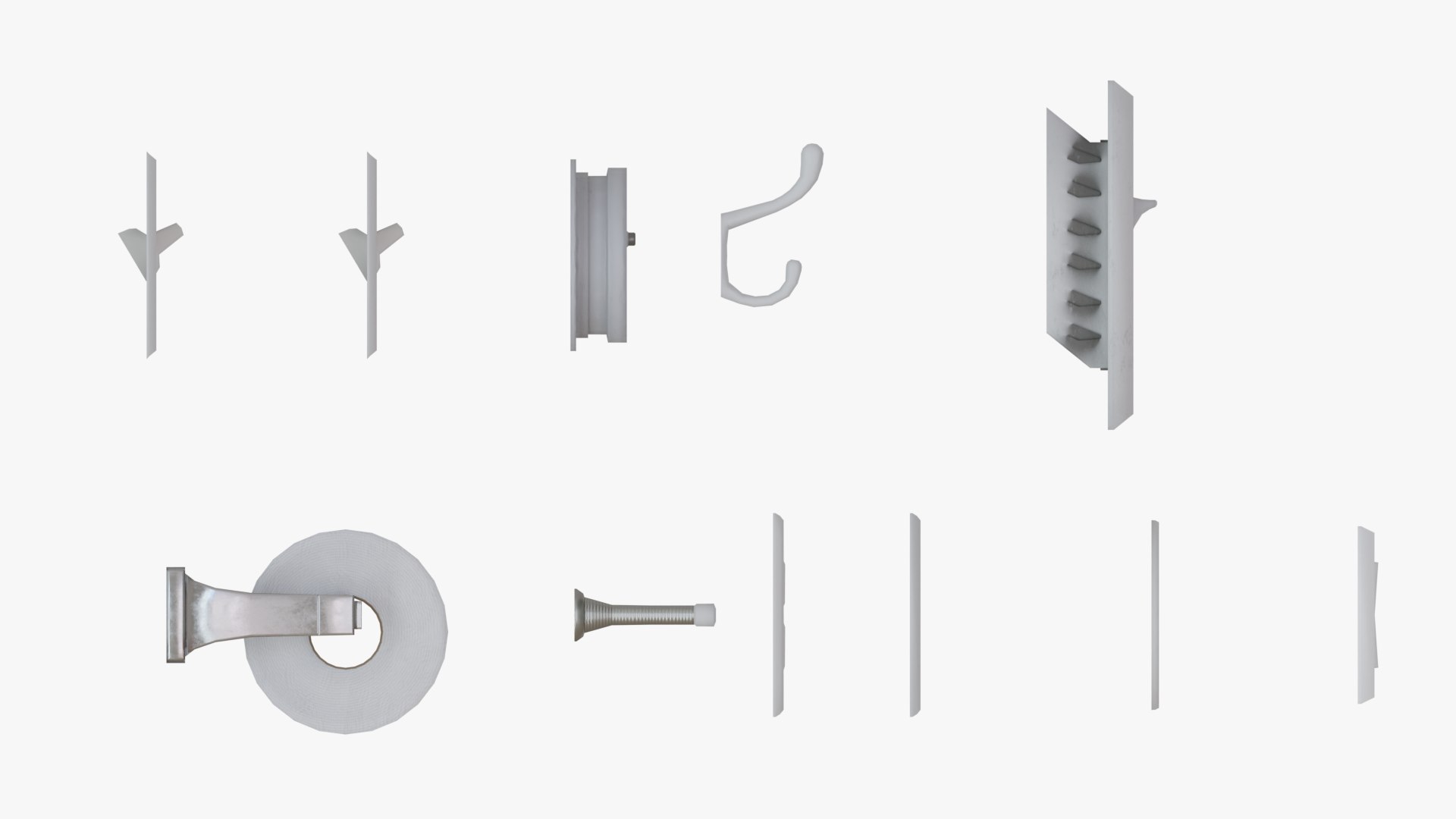 WALL PROPS 1 Light Switch Vent Toilet Paper Smoke Alarm Outlet 3D ...