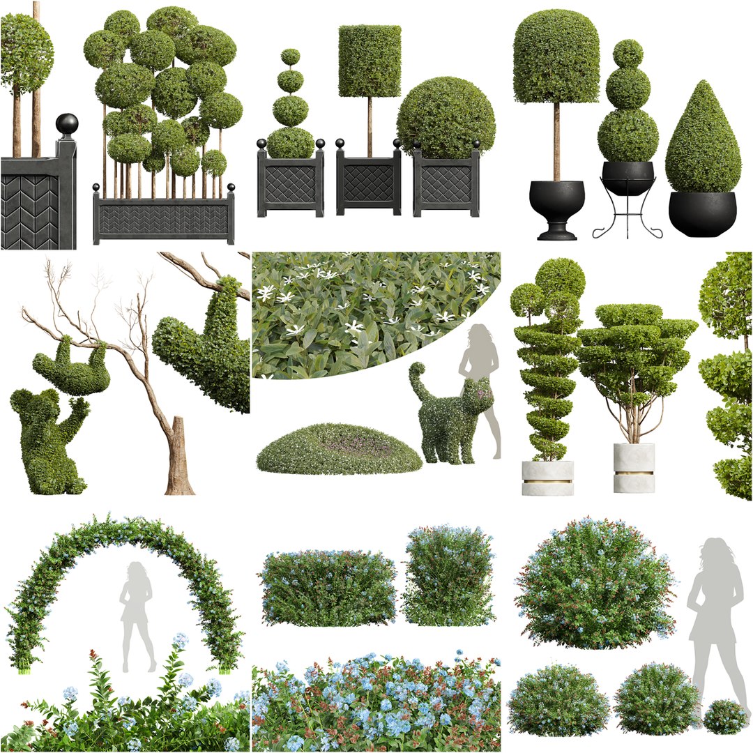 9Different SETS Of Plant Bush Set Vol 30 3D Model - TurboSquid 2205099