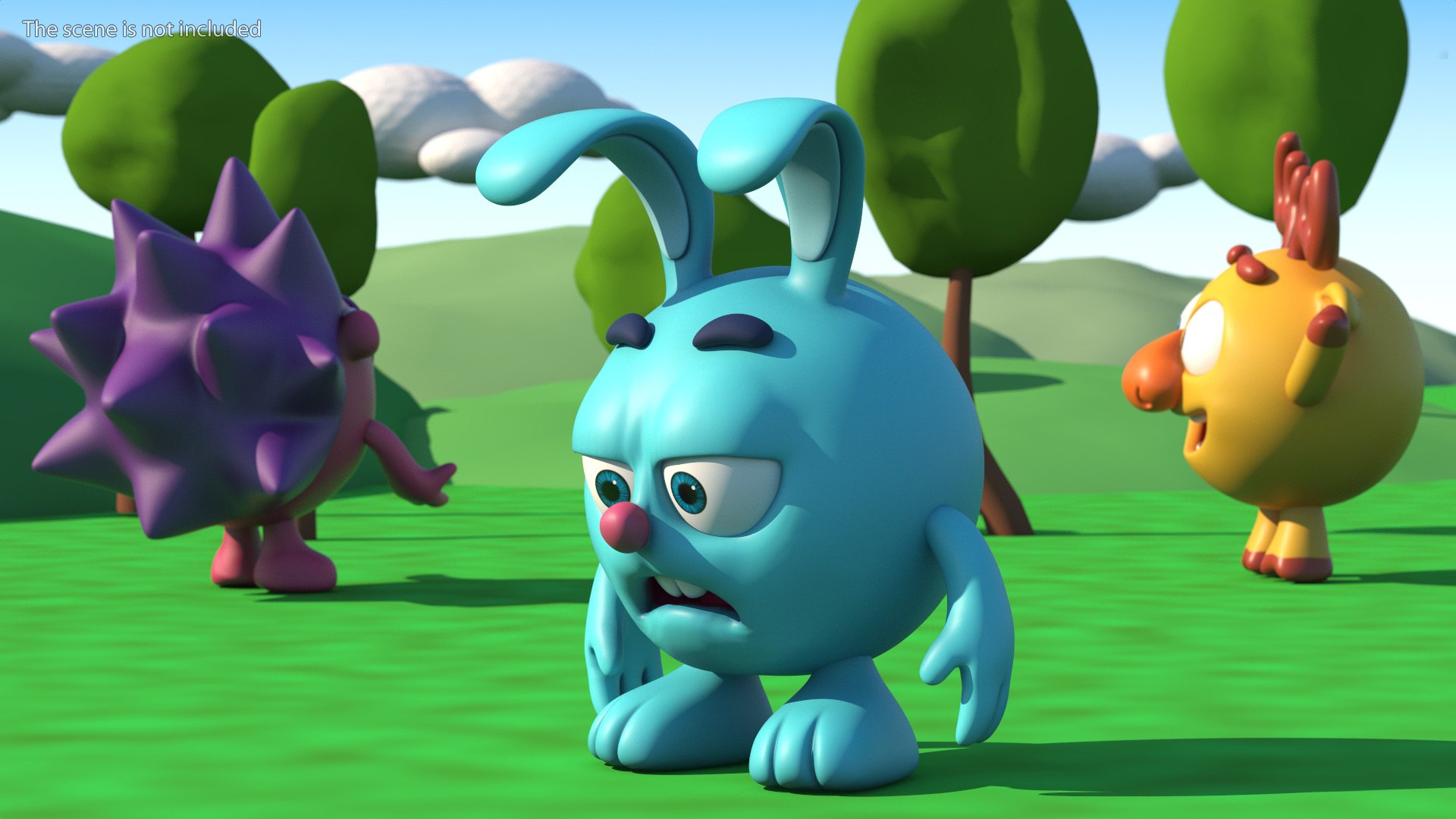 3D Cartoon Character Krash Sad Pose - TurboSquid 2122356
