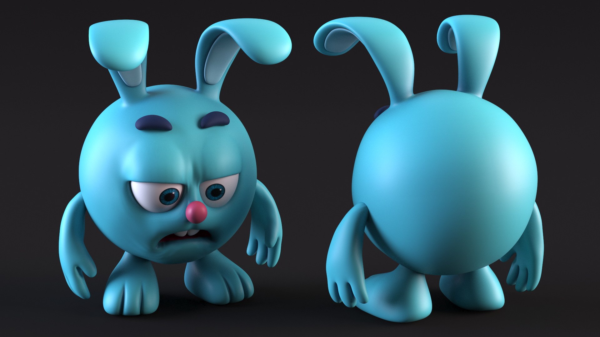 3D Cartoon Character Krash Sad Pose - TurboSquid 2122356