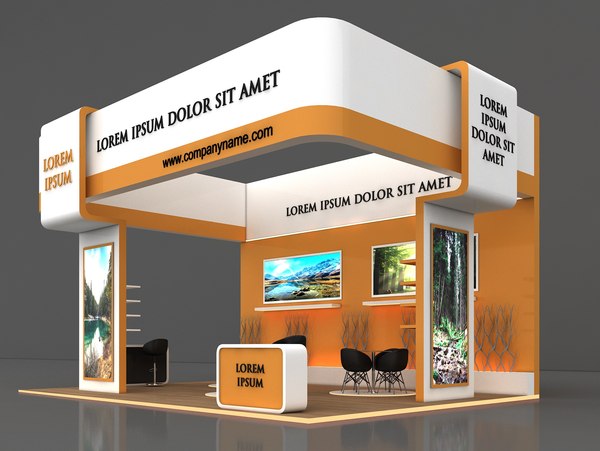 modelo 3d Booth Exhibition Stand Stall 8x6m Height 500 cm 3Side Open ...