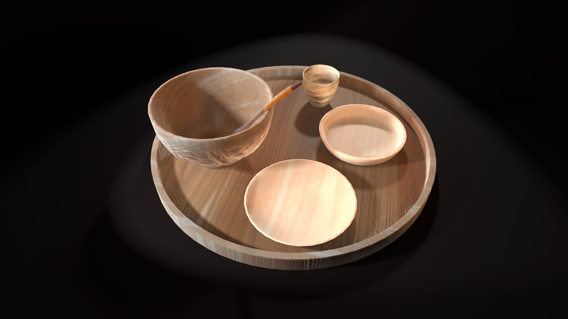 Stylish wooden trays 3D model - TurboSquid 1286994