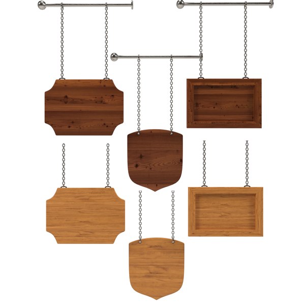 3ds wooden signboard set