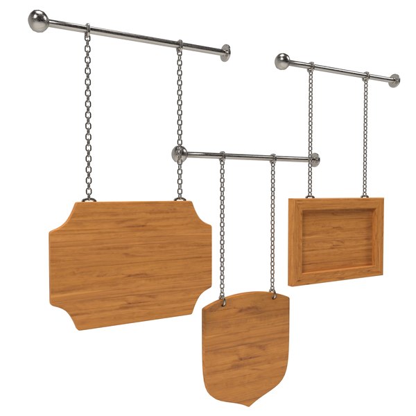3ds wooden signboard set