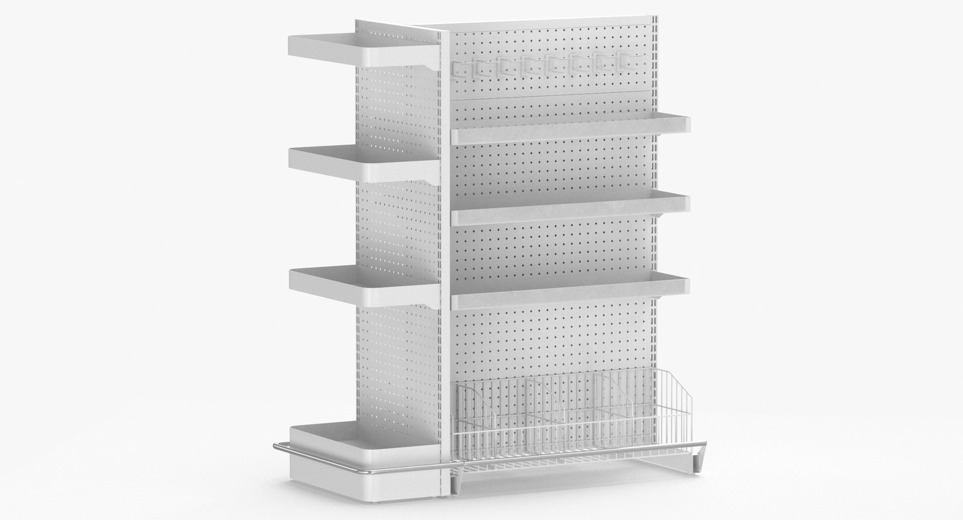 Checkout Aisle Shelving Color Variation 3D model - TurboSquid 2136315