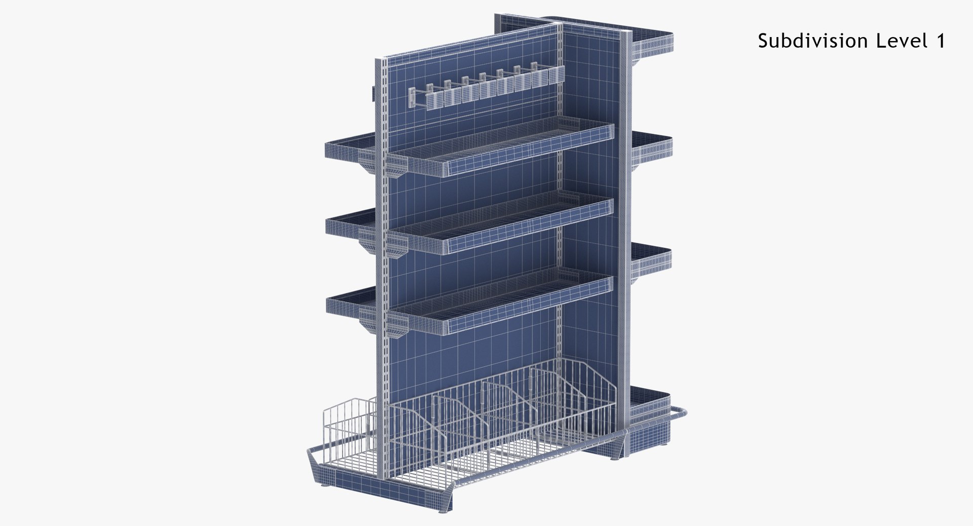 Checkout Aisle Shelving Color Variation 3D model - TurboSquid 2136315