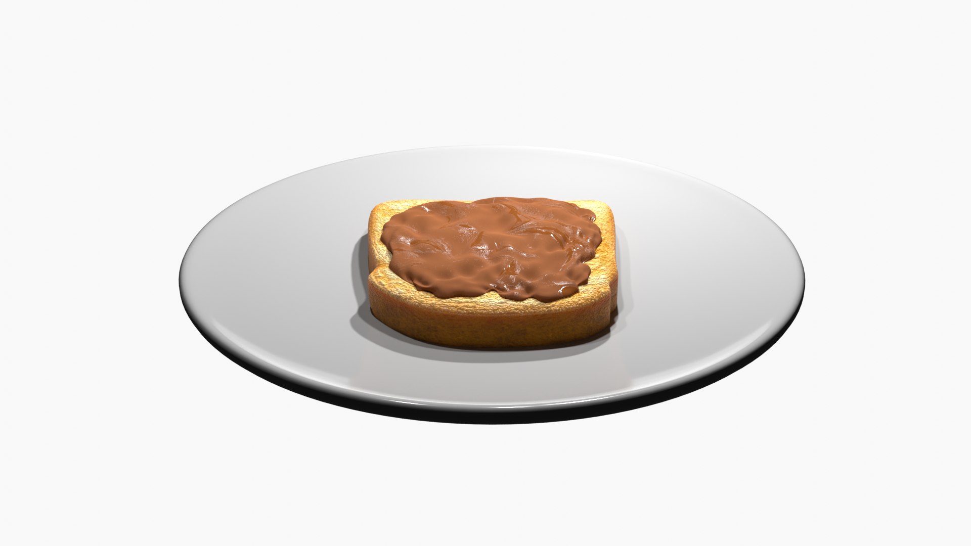 3D Toast With Chocolate - TurboSquid 2191568