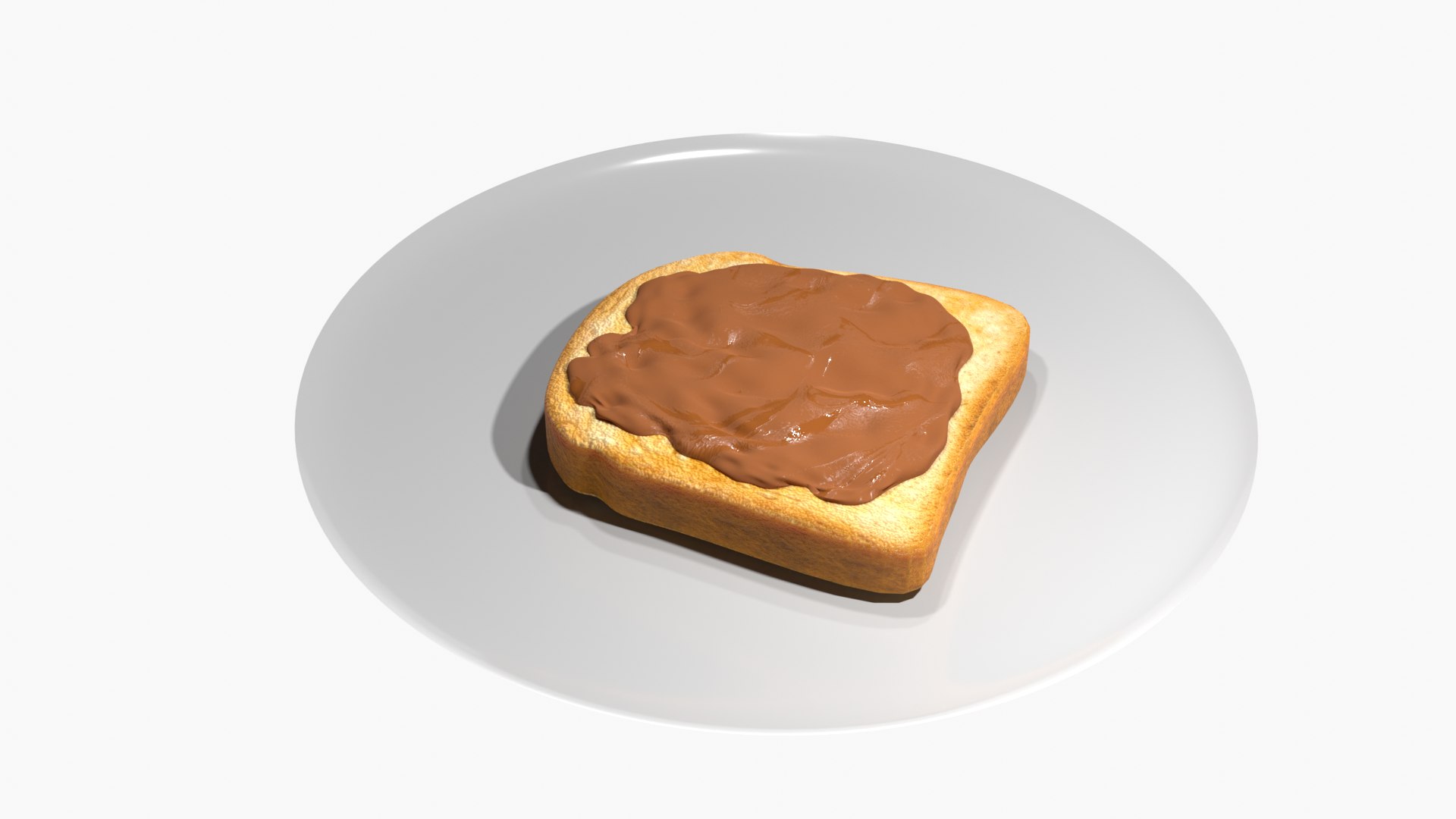 3D Toast With Chocolate - TurboSquid 2191568