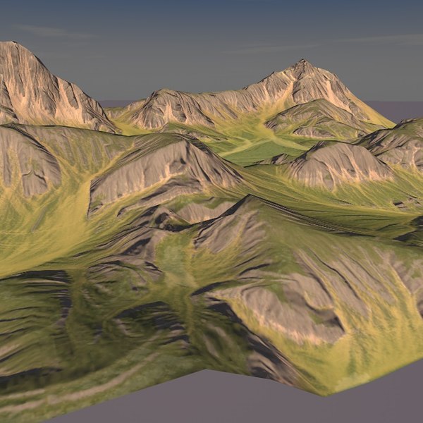 3d model of mountain maps terrain