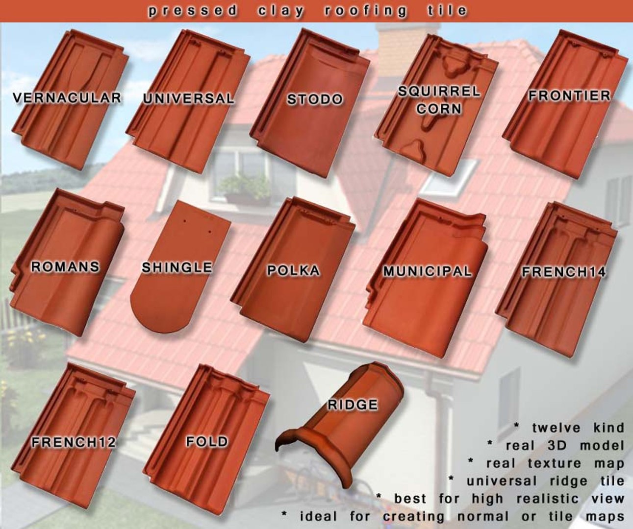 roofing tile 3d model