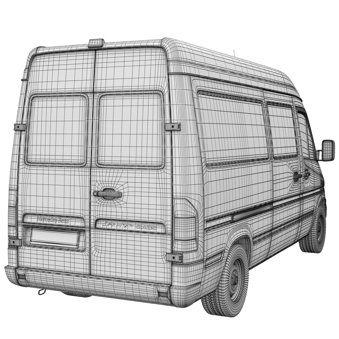 3D Model Mercedes-Benz Sprinter Classic Minibus MWB - TurboSquid 1893220