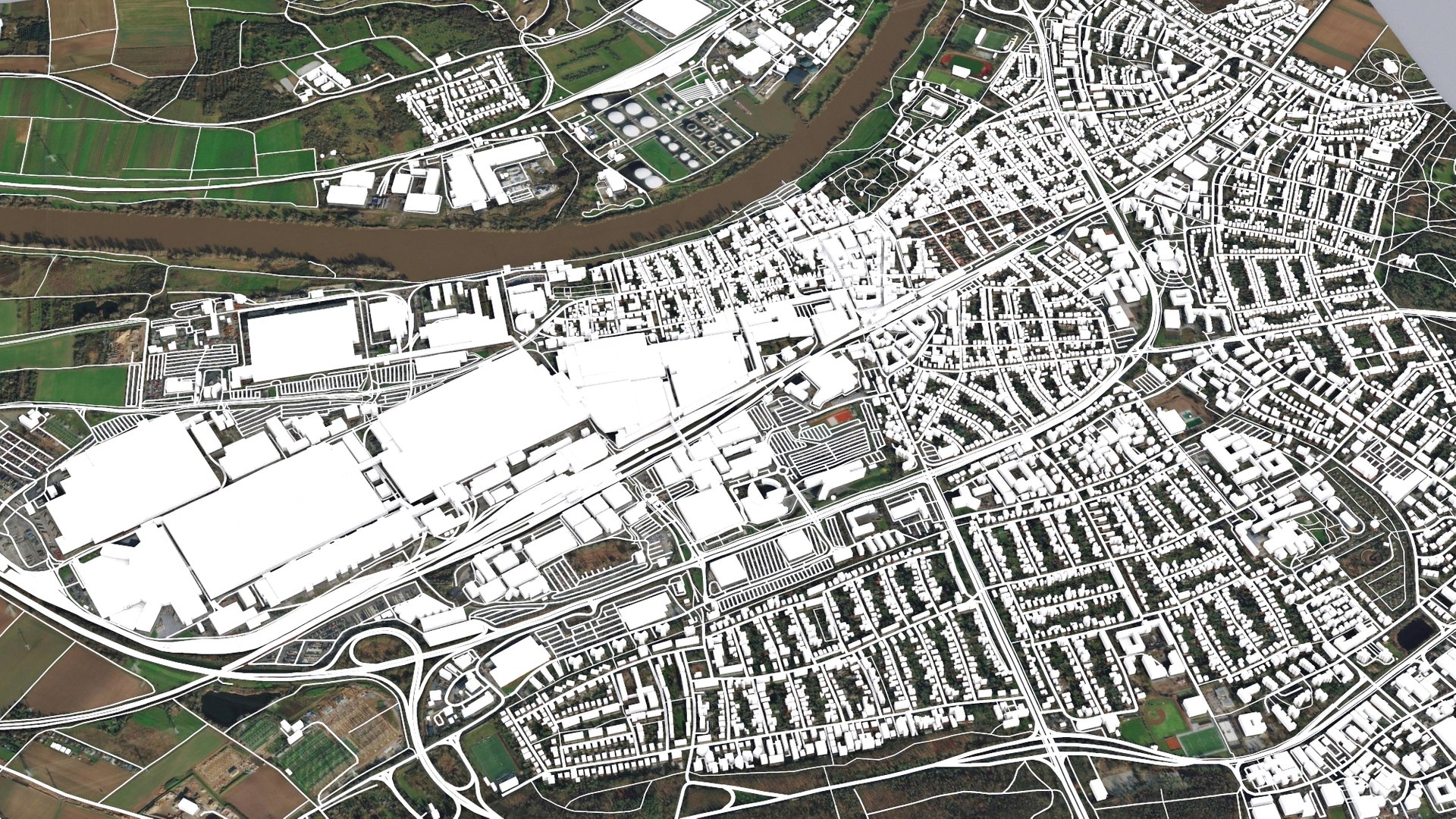 3D Cityscape Russelsheim Germany model - TurboSquid 1829241