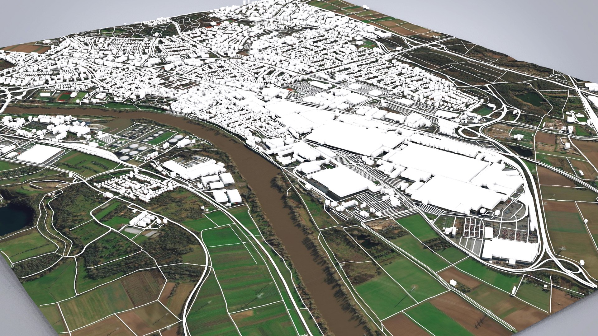 3D Cityscape Russelsheim Germany model - TurboSquid 1829241