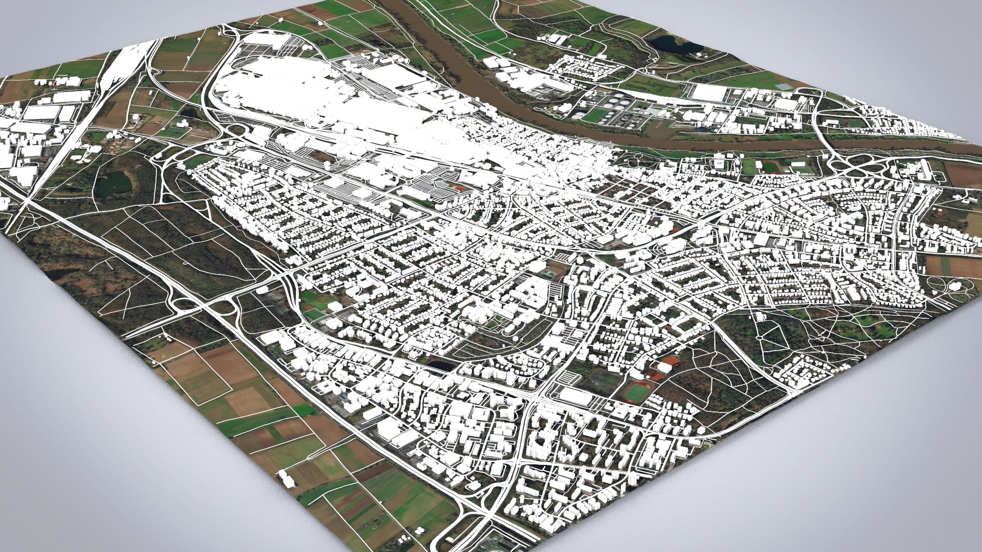 3D Cityscape Russelsheim Germany model - TurboSquid 1829241