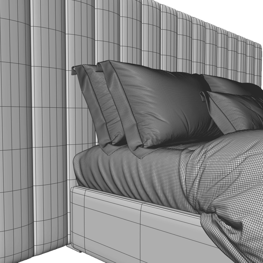 RH Modena Vertical Channel Extended Platform Bed 3D Model - TurboSquid ...