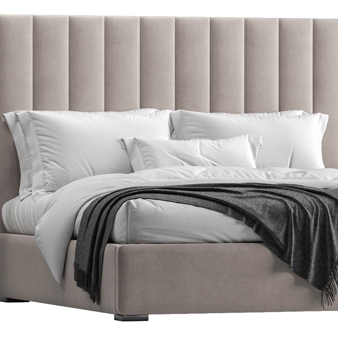 RH Modena Vertical Channel Extended Platform Bed 3D Model - TurboSquid ...