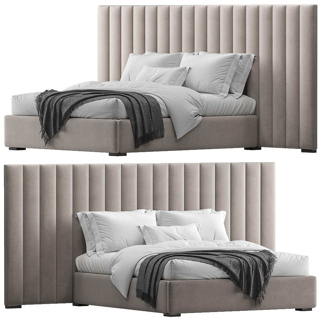 RH Modena Vertical Channel Extended Platform Bed 3D Model - TurboSquid ...