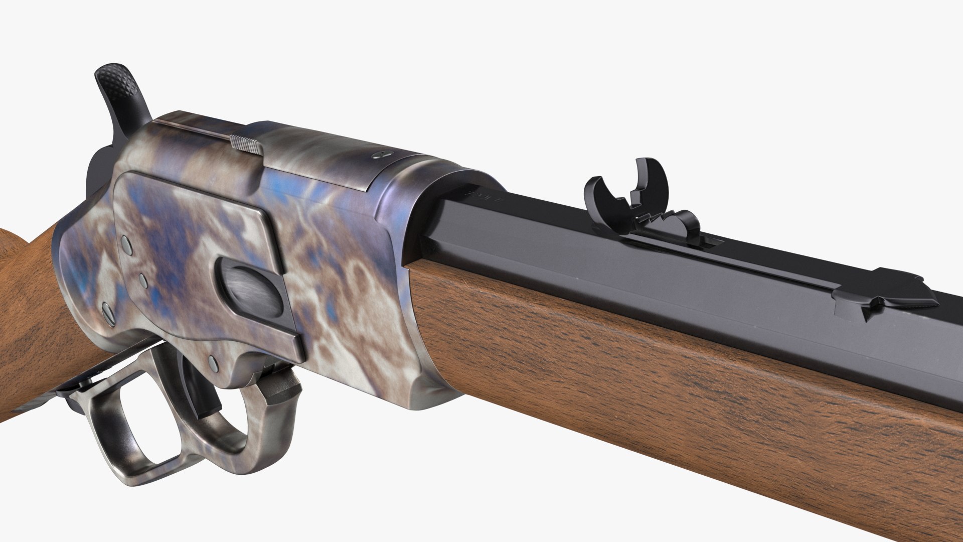 3D Winchester Model 1873 Color Case Hardened model - TurboSquid 1951676